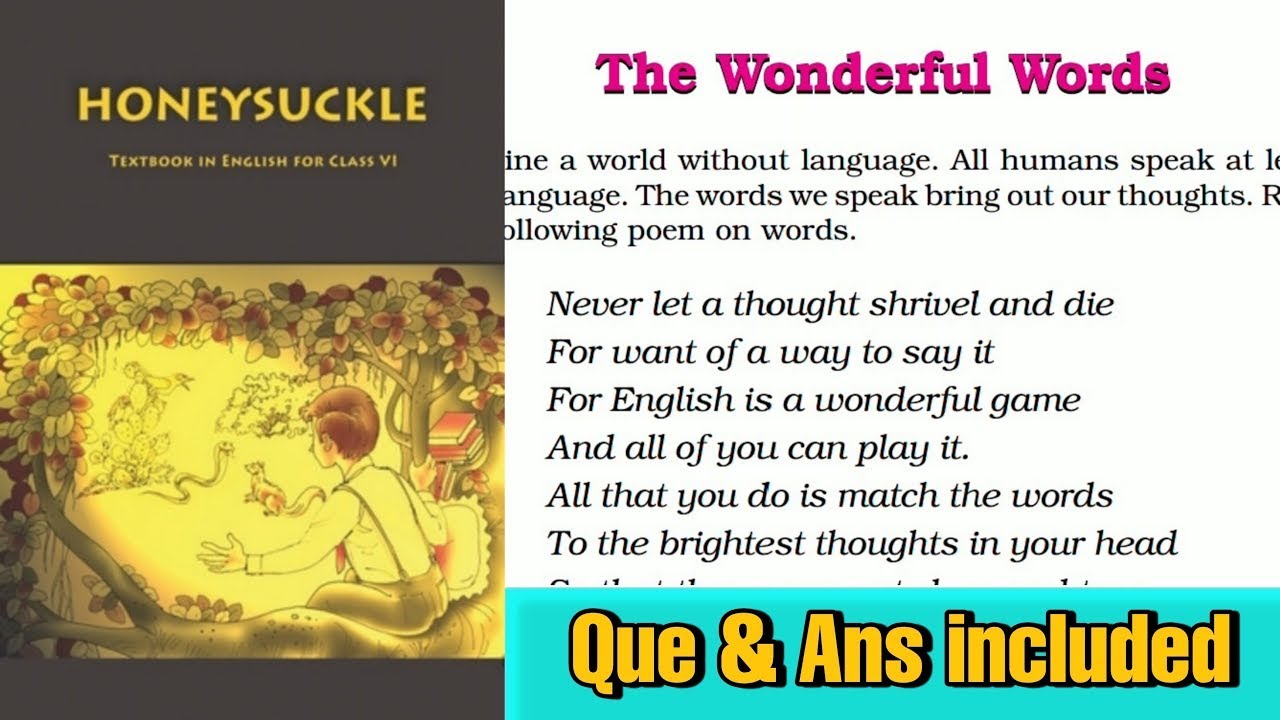 The Wonderful Words Poem Class 6 Explanation and Question and Answers ...
