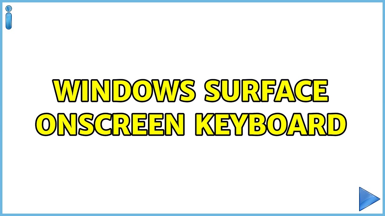 Windows surface onscreen keyboard (2 Solutions!!) - YouTube