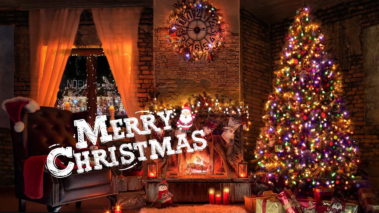 Christmas Music From Another🔥🎄Room Relaxing Christmas Ambience with ...