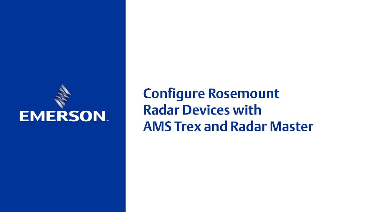 Configure Rosemount Radar Devices with AMS Trex and Radar Master - YouTube
