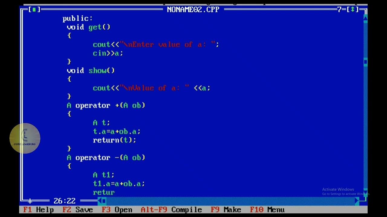 C Operator Overloading Codelearning Youtube