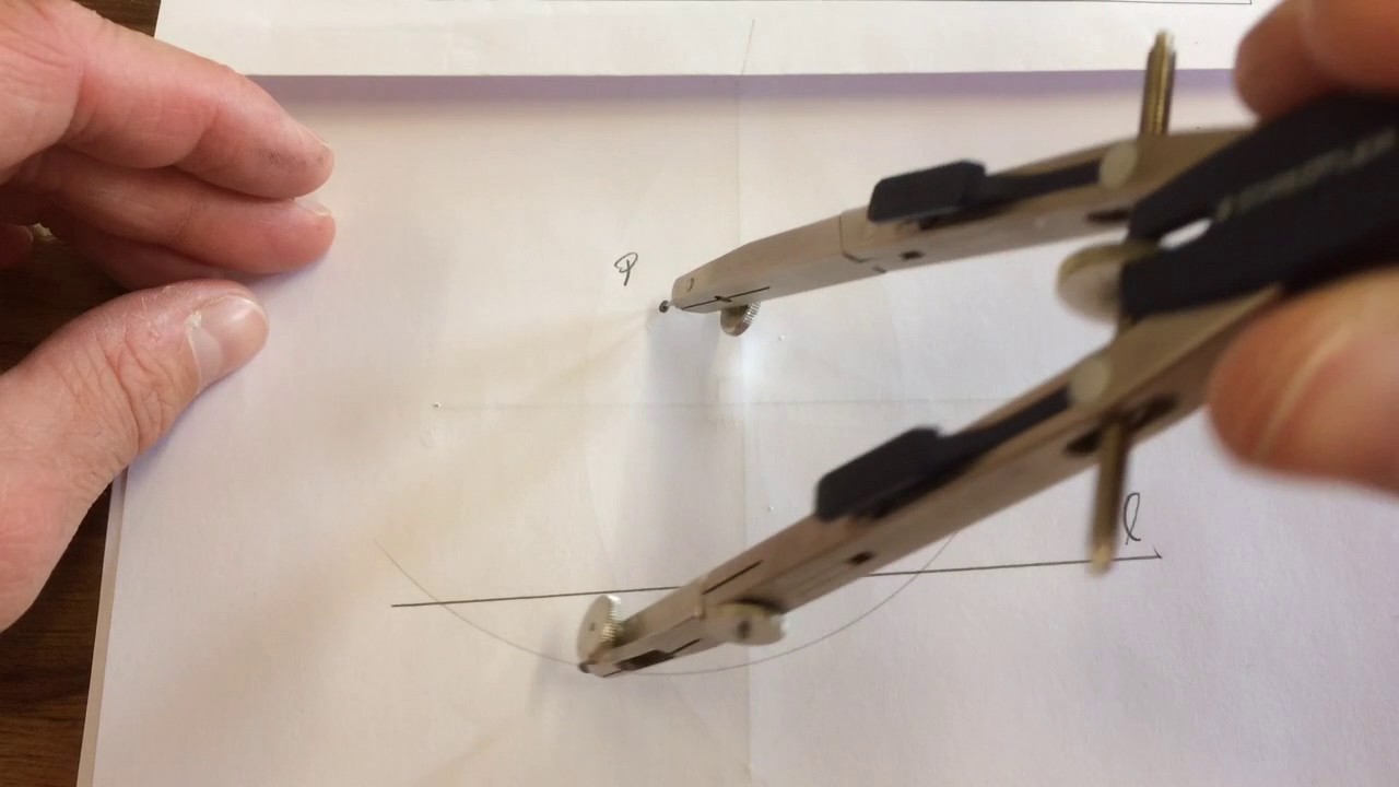 Construction 3: line through point perpendicular to a given line - YouTube