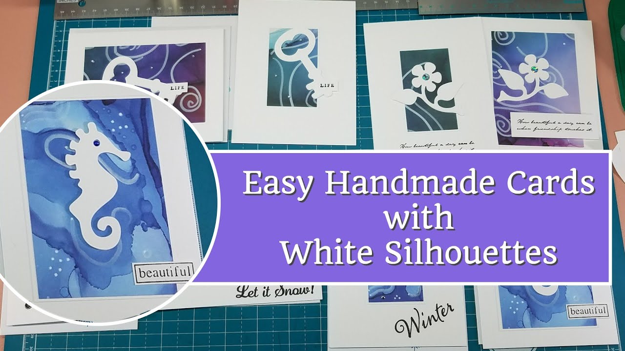 Easy Handmade Cards with White Silhouettes - YouTube