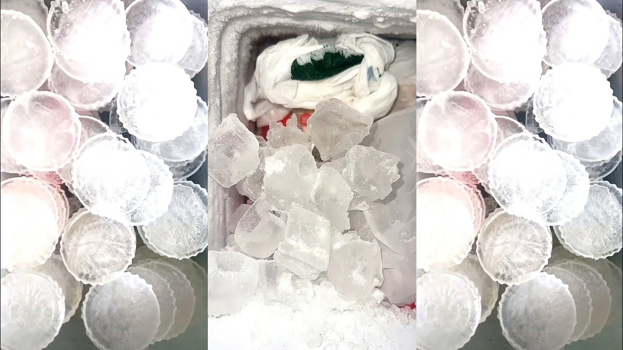 ASMR HARD ICE EATING / CRUSHED ICE / CLEAR ICE / FREEZER FROST - YouTube