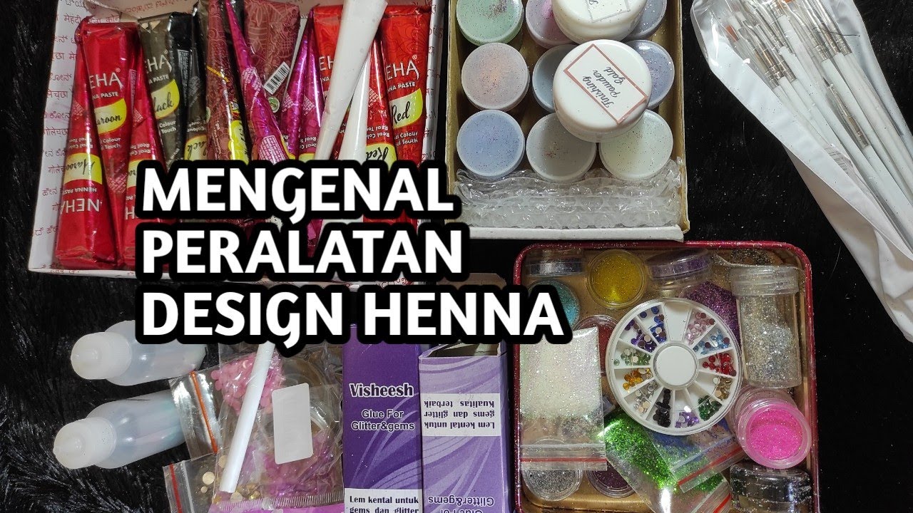 PERALATAN UNTUK DESIGN HENNA DAN KREASI WHITE HENNA - YouTube