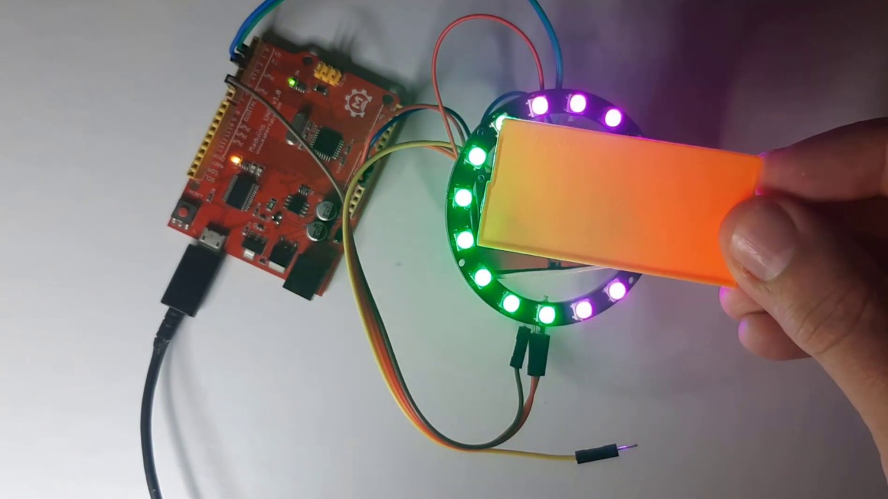 Arduino LED Ring Ultrasonic Distance Sensor - YouTube