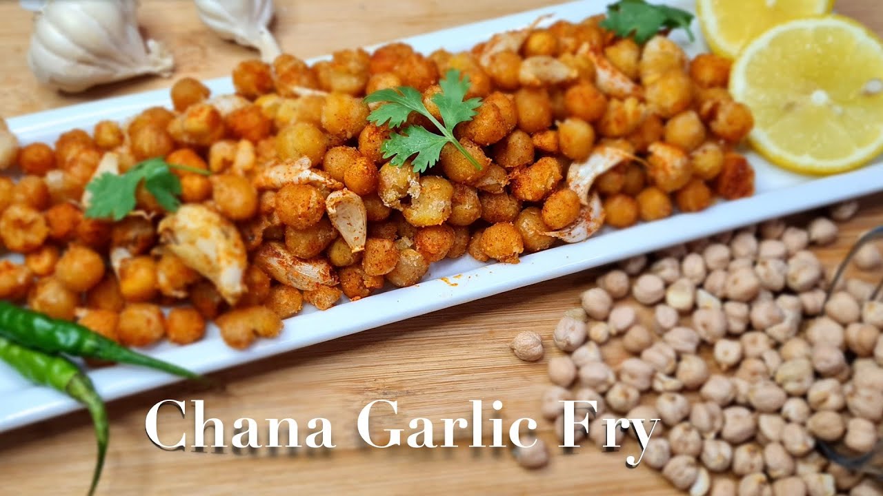 Dhaba Style Chana Garlic Fry Recipe | Veg Starter Recipe | Chana ...