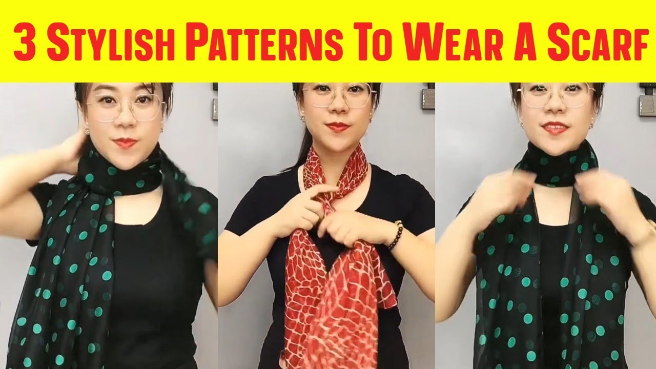 3 Different Cool Silk Scarf Tie Methods | Ways to wear a scarf? P050423 ...