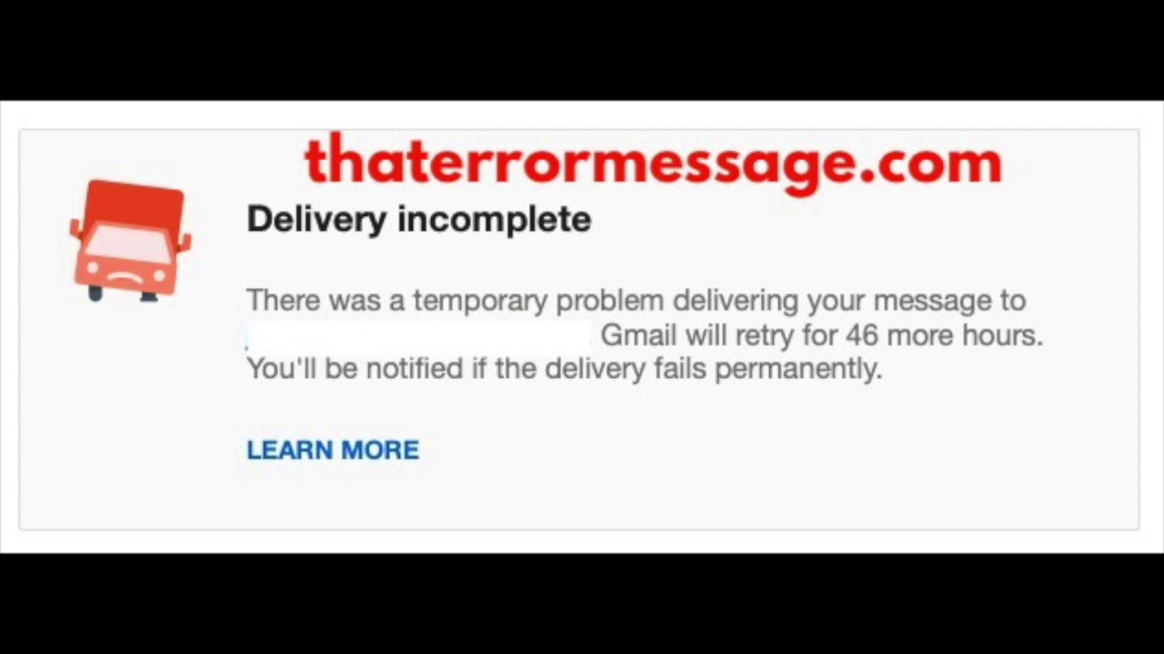 Delivery Incomplete Gmail YouTube Delivery Incomplete Gmail YouTube