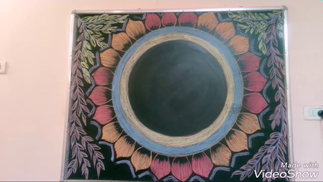 School blackboard decoration ideas | Blackboard decoration tutorial ...