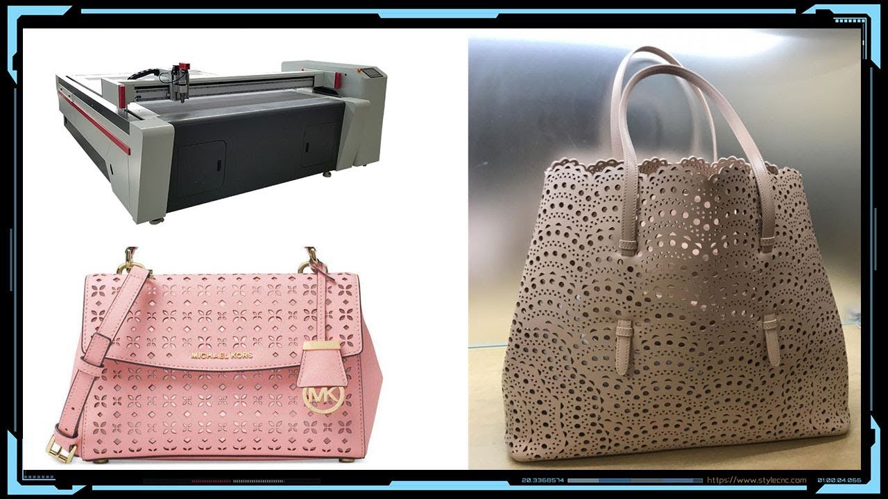 High accuracy CNC knife cutter for cutting leather bag - YouTube