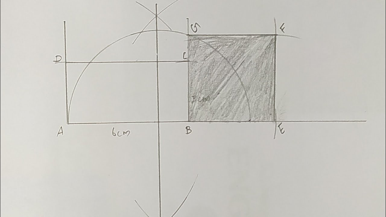 How to draw a square of given area same as that of a rectangle. - YouTube