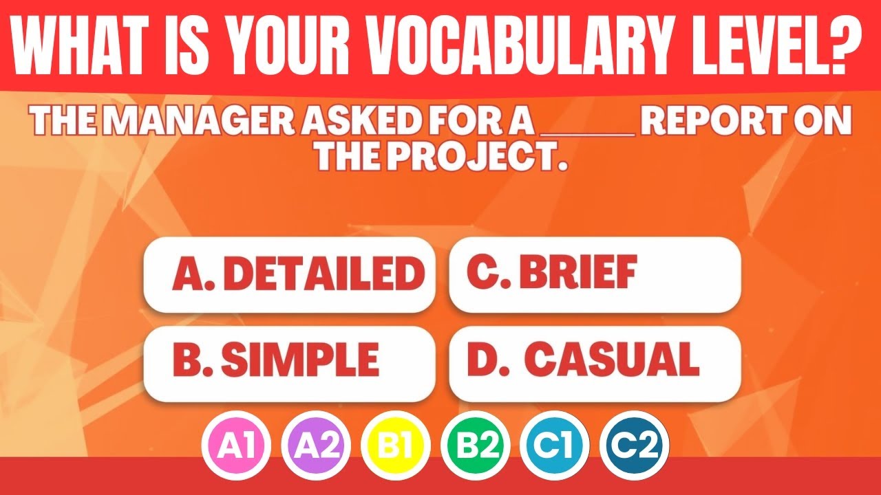 What is YOUR English Vocabulary level? Take this test! - YouTube