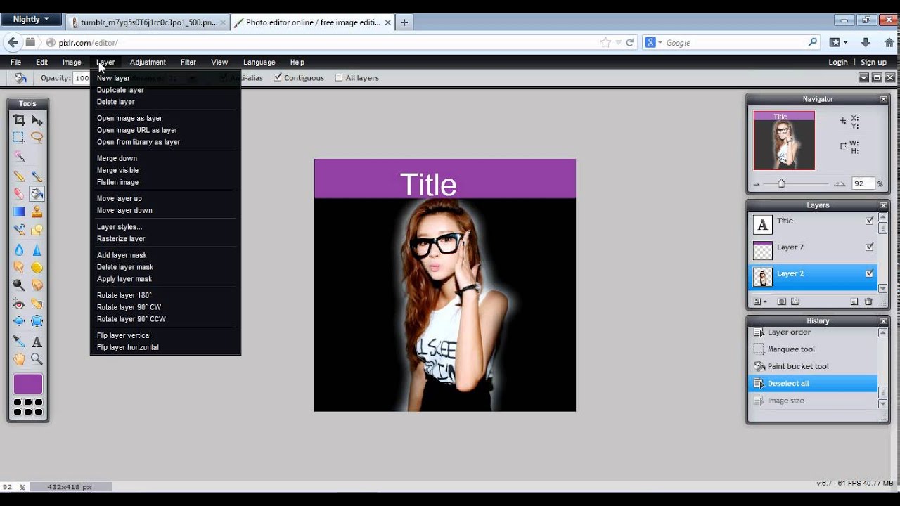 Pixlr Tutorial- Cutting Using Lasso Tool - YouTube