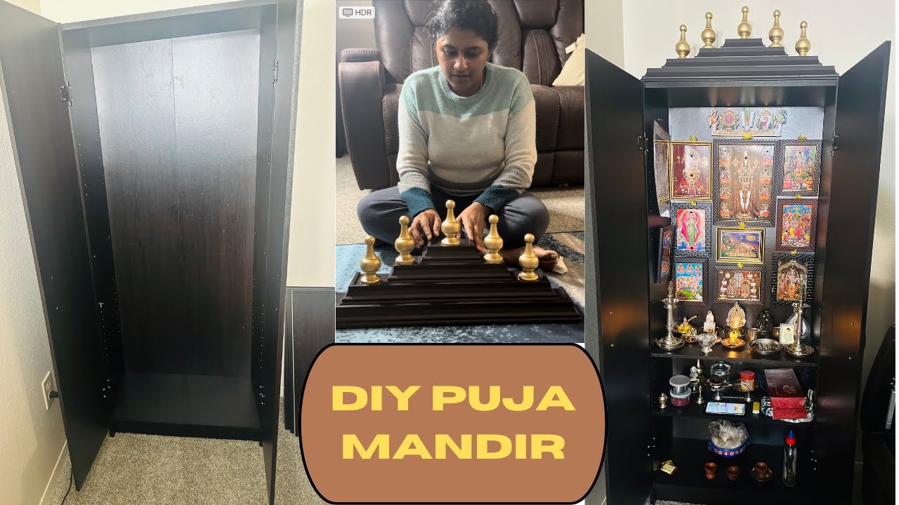 Low Budget DIY Simple Puja Mandir| America-లో నేను చేసుకున్న పూజా ...