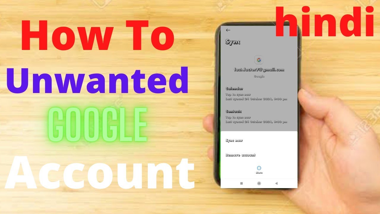 How to remove unwanted account in Google smart phone (android) - YouTube