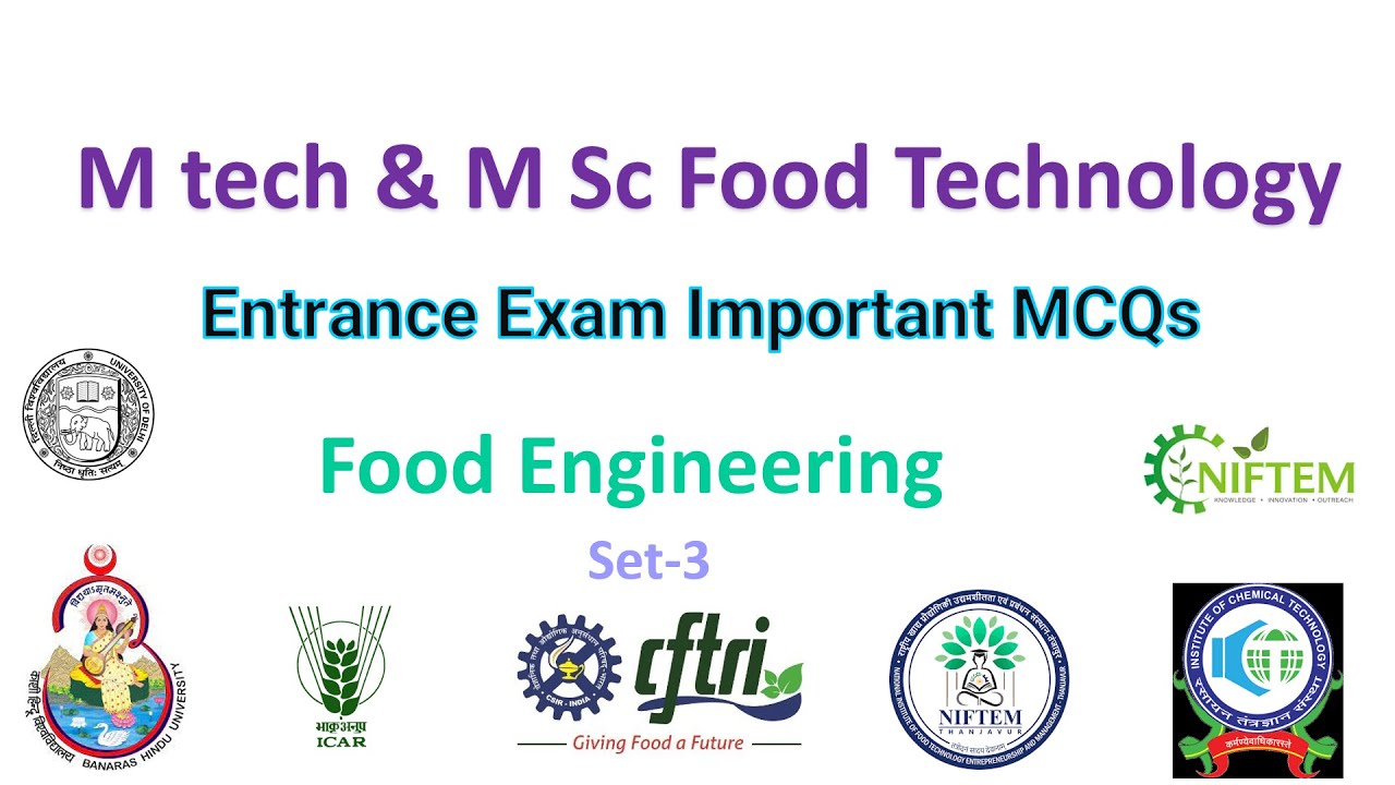 Food Engineering - Important MCQs | M tech & M Sc Entrance Exam Food ...