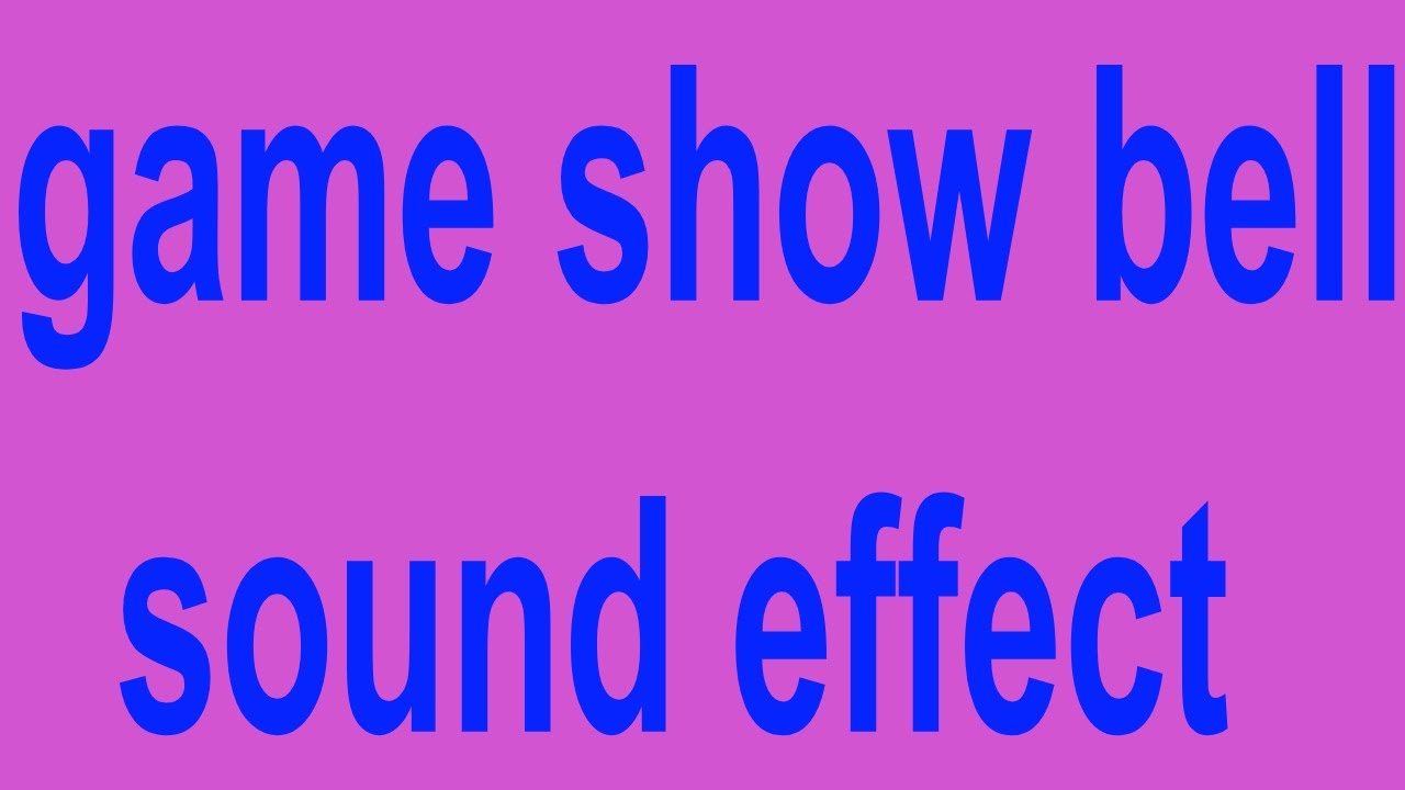 game show bell sound effect - YouTube