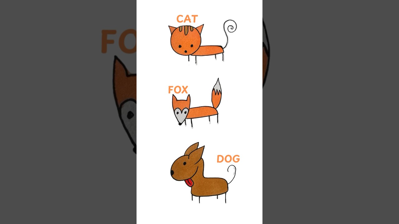 Cute and super easy animals’ drawings for toddlers and preschoolers # ...