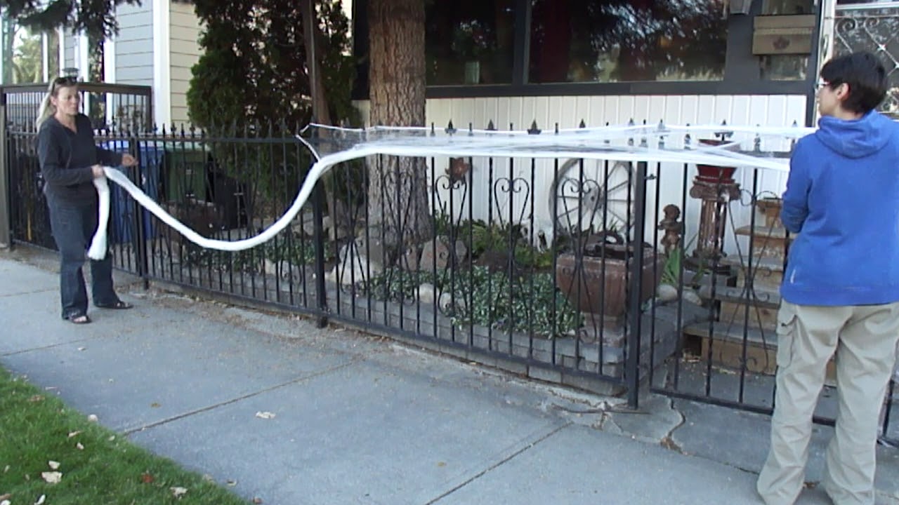 How to Spider web your House (Halloween DIY) - YouTube