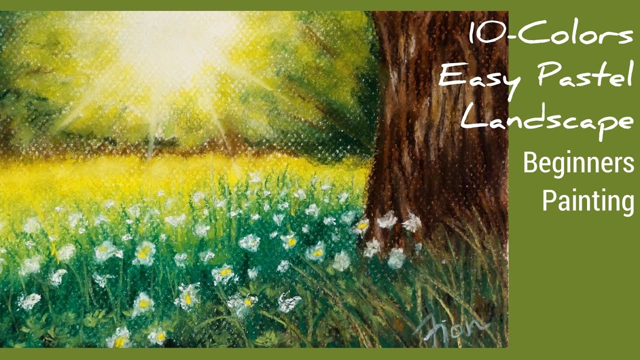 Soft pastel painting for beginners | Step-by-step 10-color EASY Sunray ...