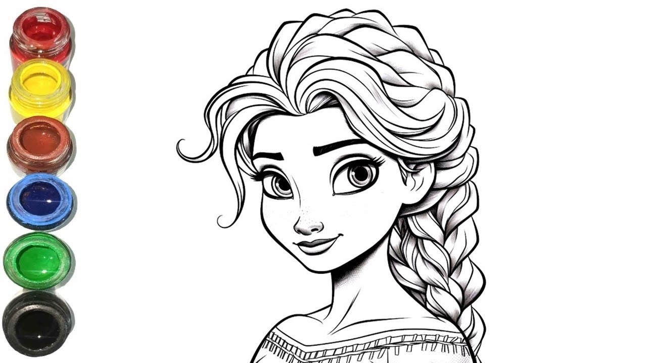 Elsa Drawing For Kids, Painting And Coloring For Kids And Toddlers ...