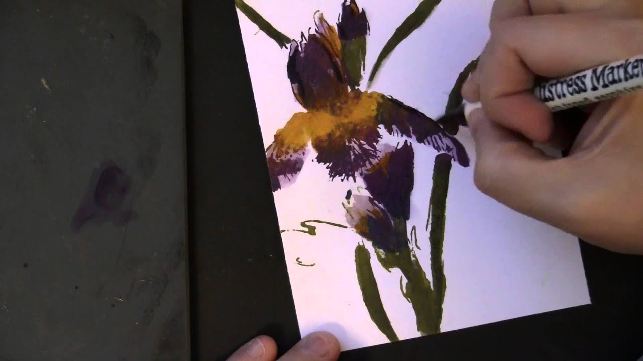 Brushstroke Stamps with Distress Paint - YouTube