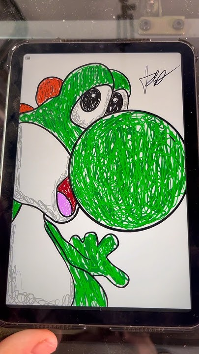 Yoshi Scribble #nintendo #mario #art #shorts #viral - YouTube