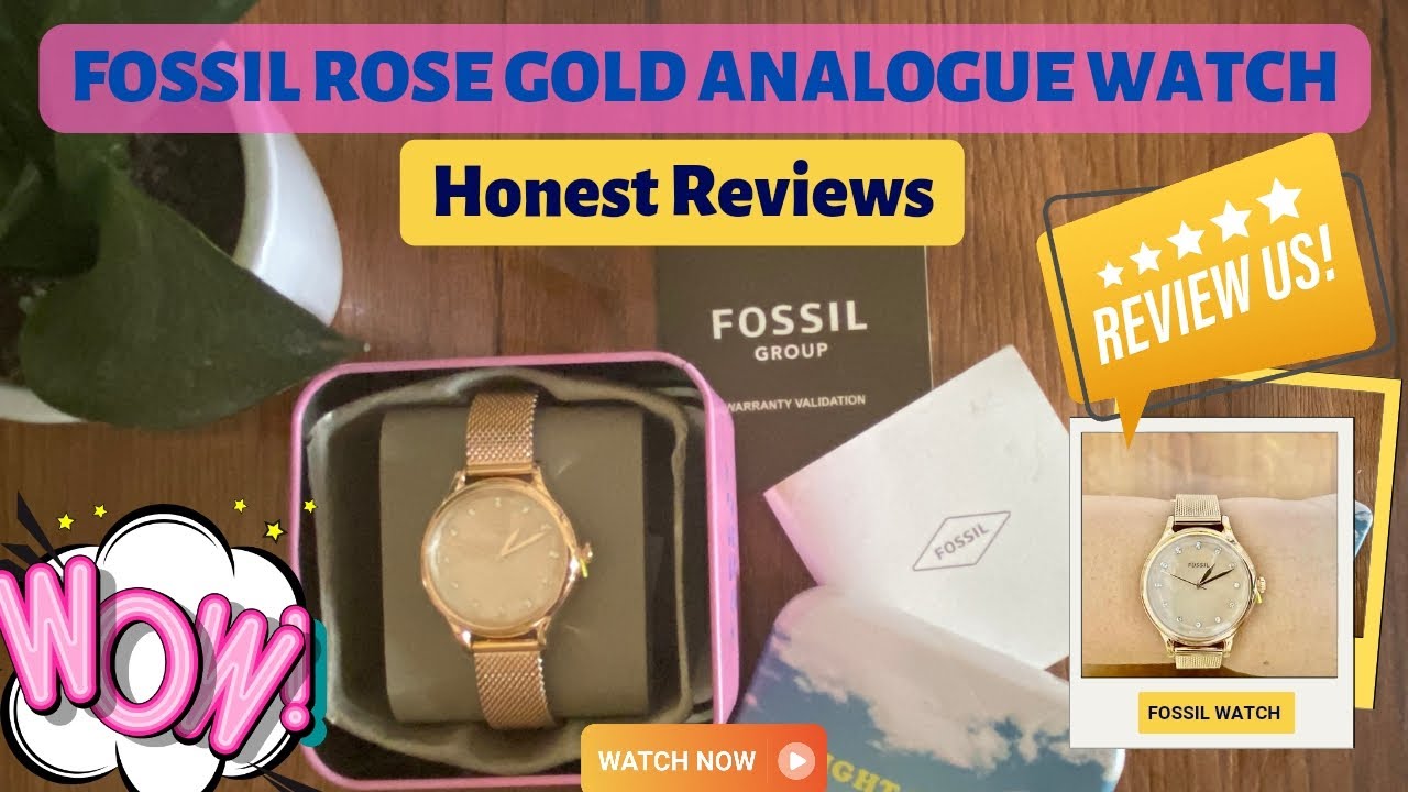 Review of Fossil Women Rose-Gold Toned Laney Straps Analogue Watch ...