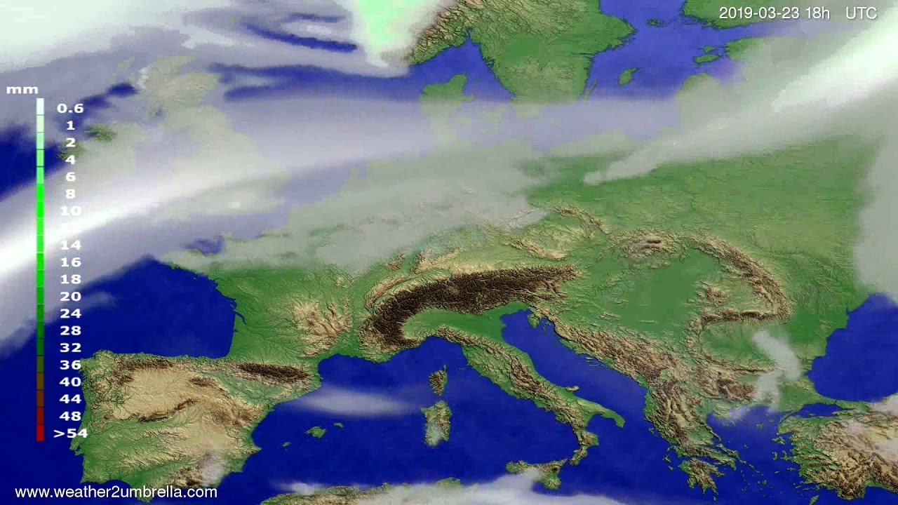 #Weather_Forecast// Precipitation forecast Europe 2019-03-22 - YouTube