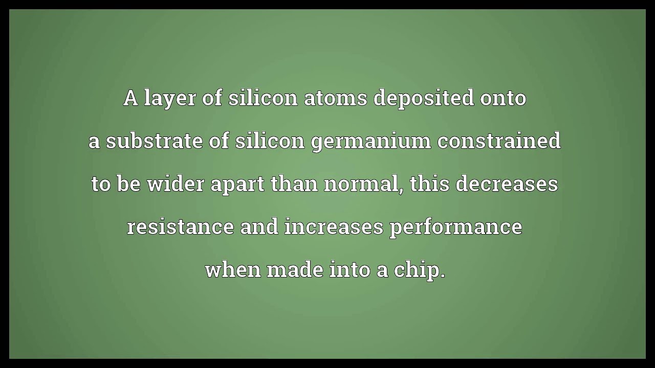Strained silicon Meaning - YouTube