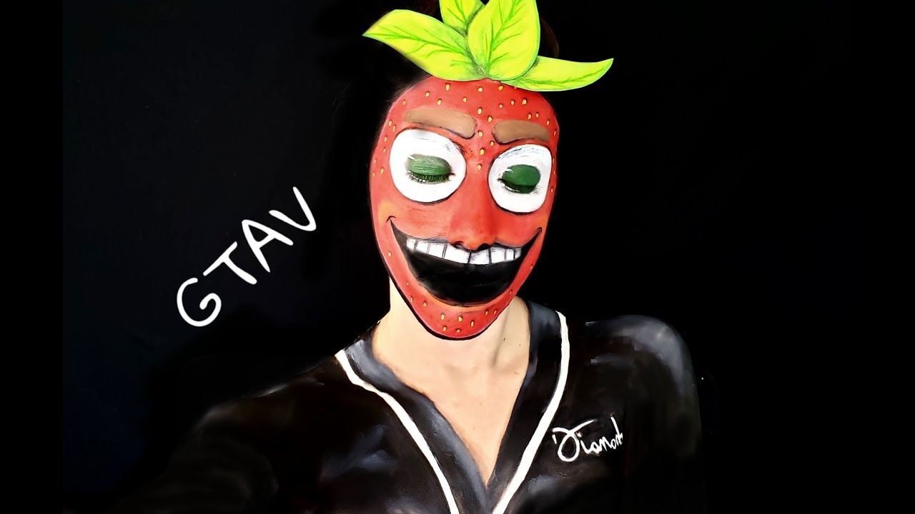 GTAV STRAWBERRY MASK FACE PAINT // MsMaoMaoz - YouTube