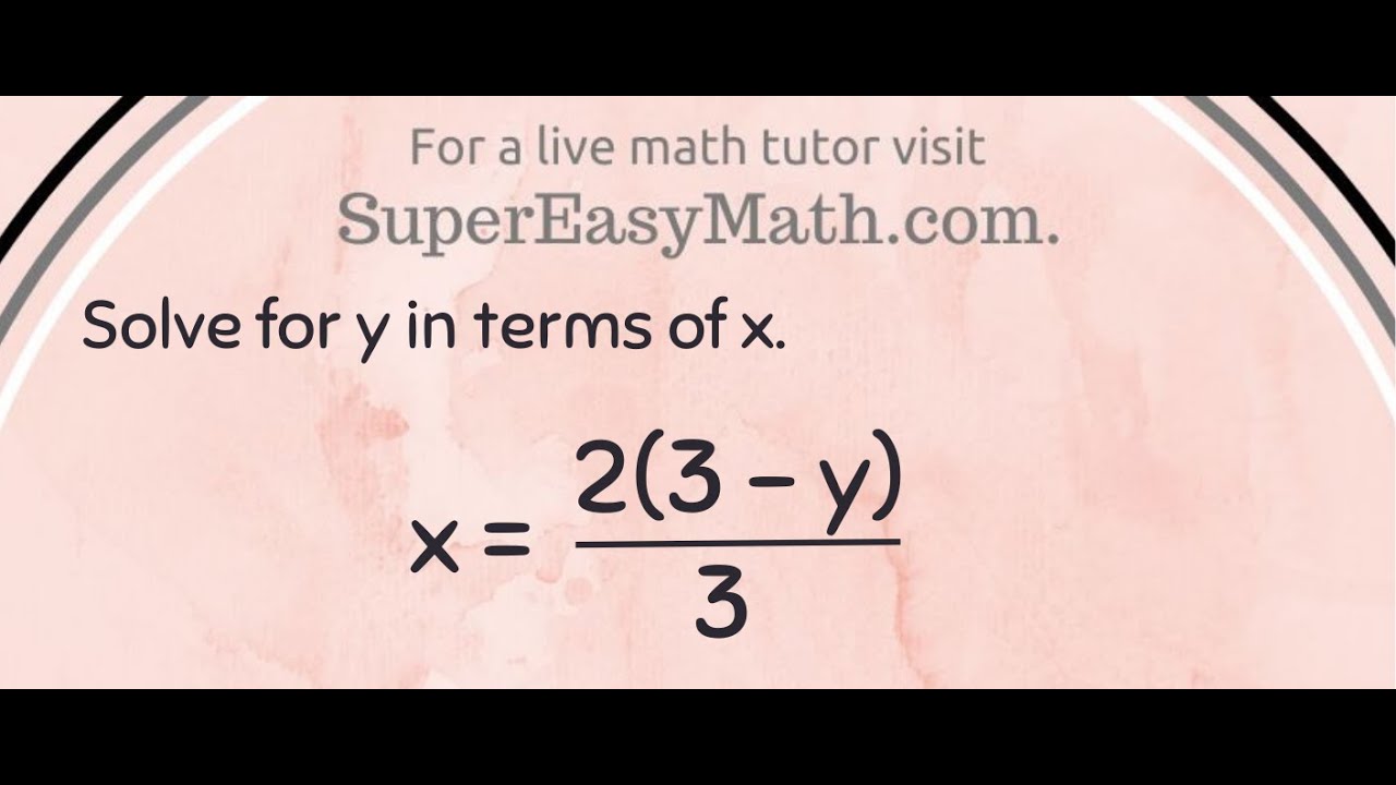 How to solve for y - YouTube