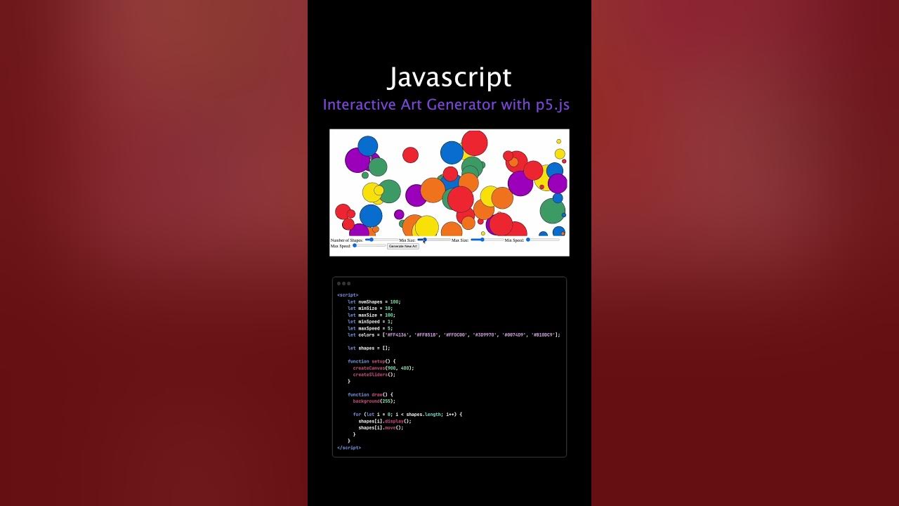 Interactive Art Generator with p5.js (JavaScript) - YouTube