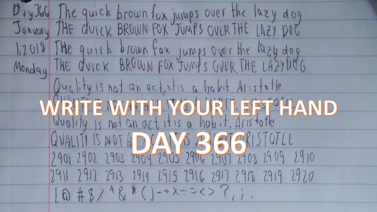 Learn to Write with your Left Hand | DAY 366 - YouTube