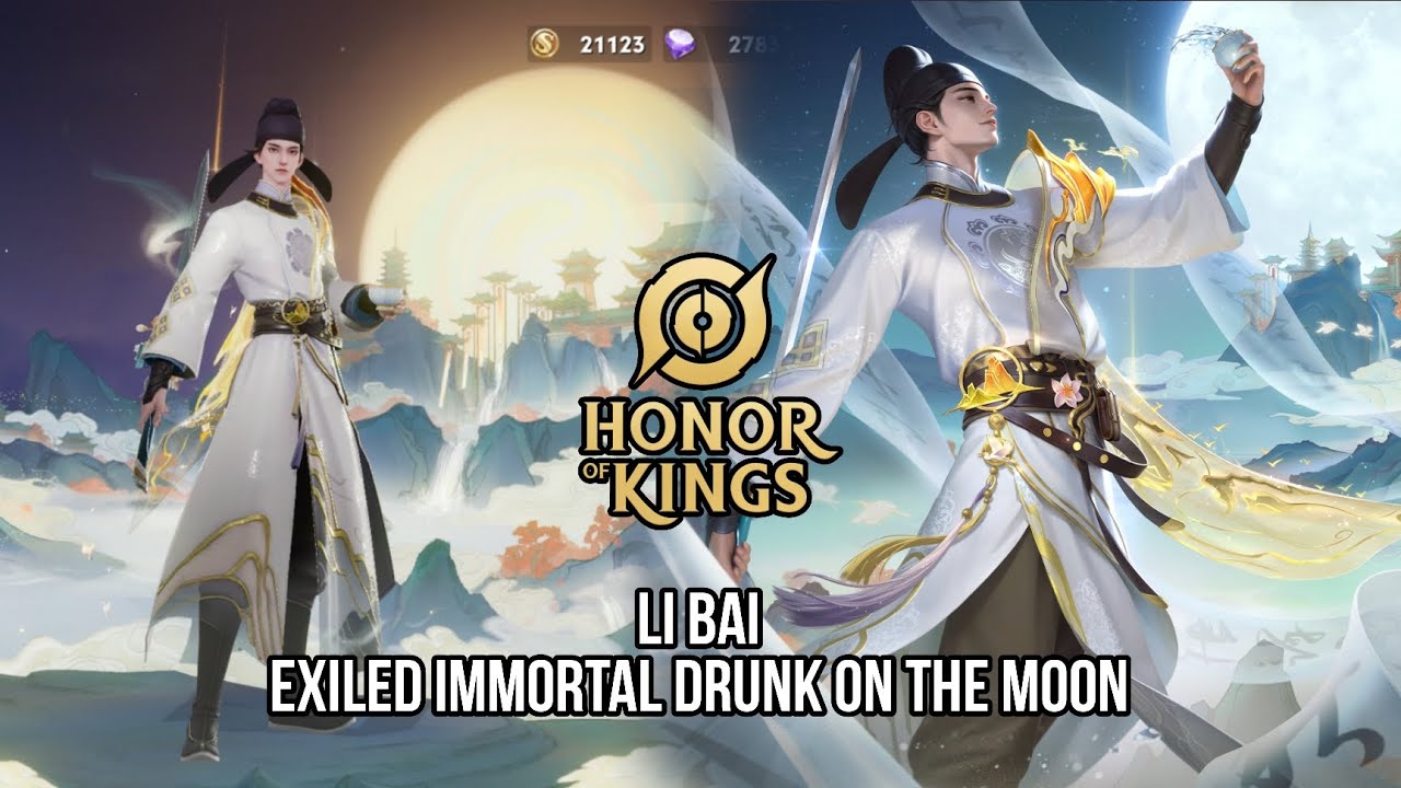 New Skin Li Bai - Exiled Immortal Drunk On The Moon | China Server ...