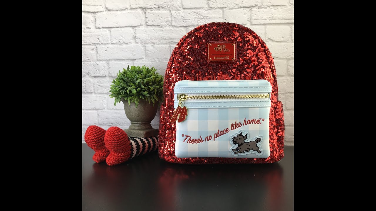 Unboxing Loungefly Wizard Of Oz Dorothy Ruby Red Sequin Mini Backpack ...