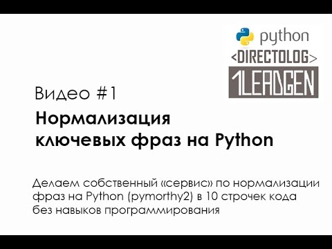 Python Директолог 1LEADGEN. Нормализация ключевых фраз на Python ...