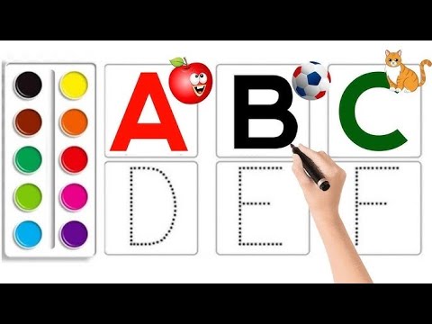 Alphabets ABCD draw,read,write easy steps for beginners,123 number ...