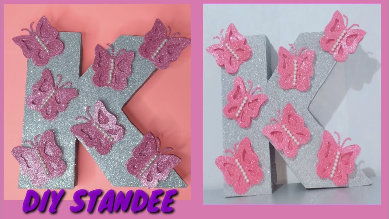 diy standee/diy butterfly standee/letter standee - YouTube