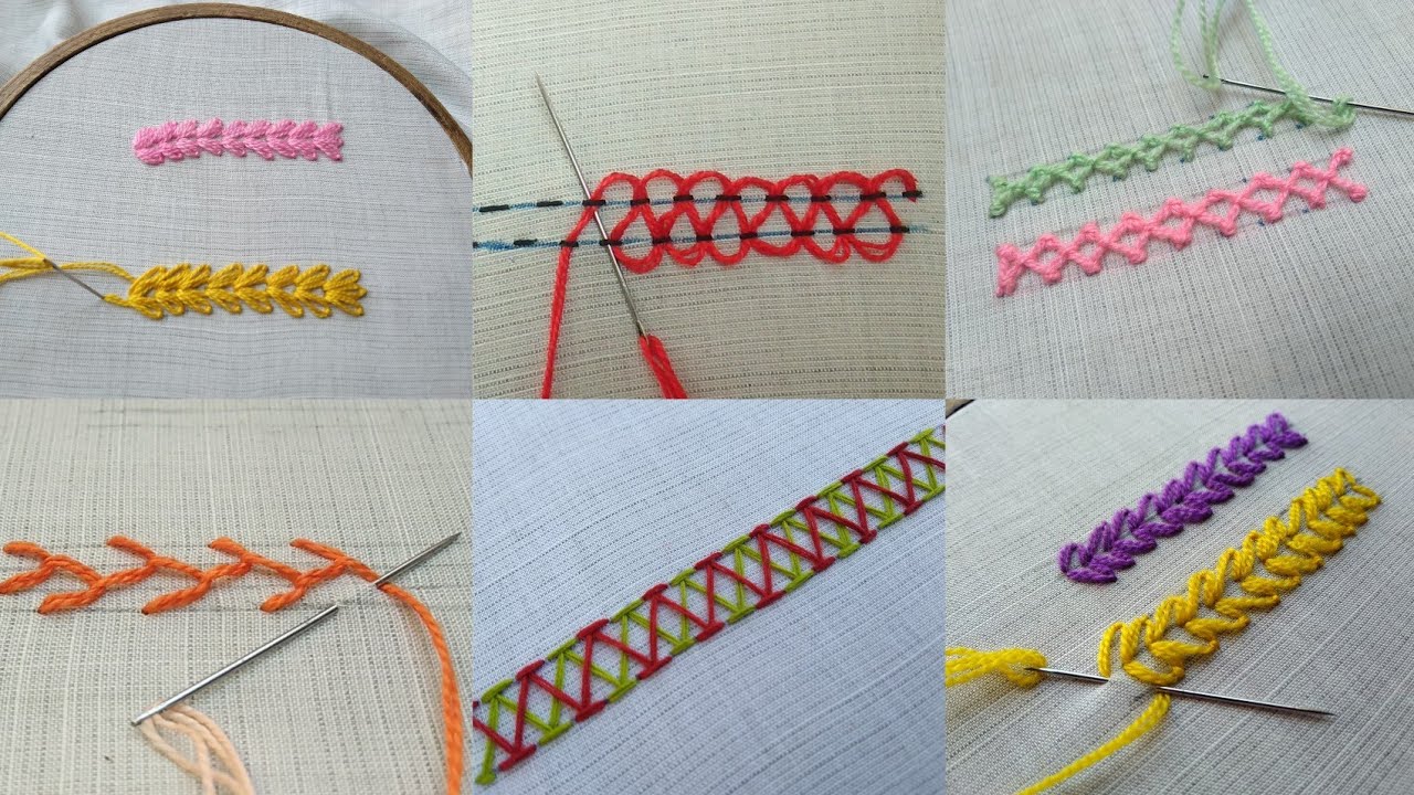 Hand Embroidery Compilation | 6 basic stitches | Hand Embroidery for ...