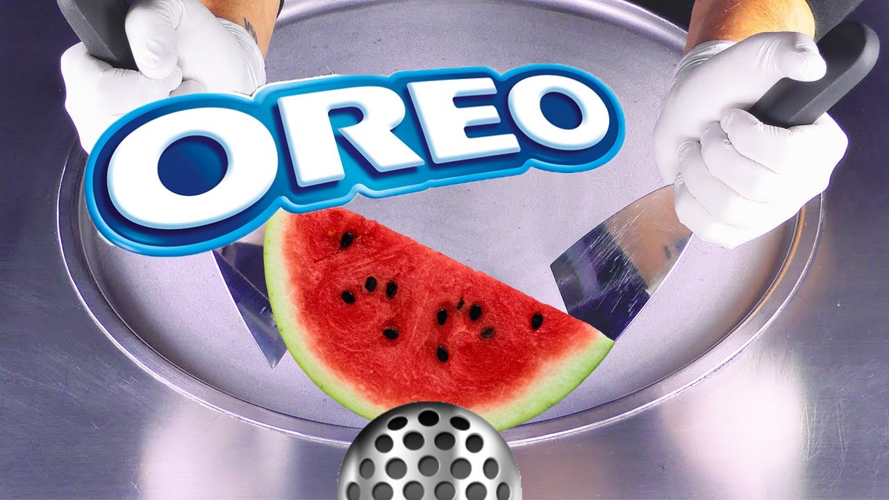 Asmr Watermelon And Oreo Ice Cream Rolls Asmr Oddly Satisfying Video