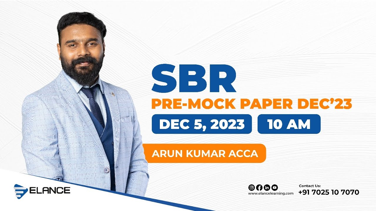 SBR - STRATEGIC BUSINESS REPORTING PRE-MOCK PAPER DECEMBER 2023 ...