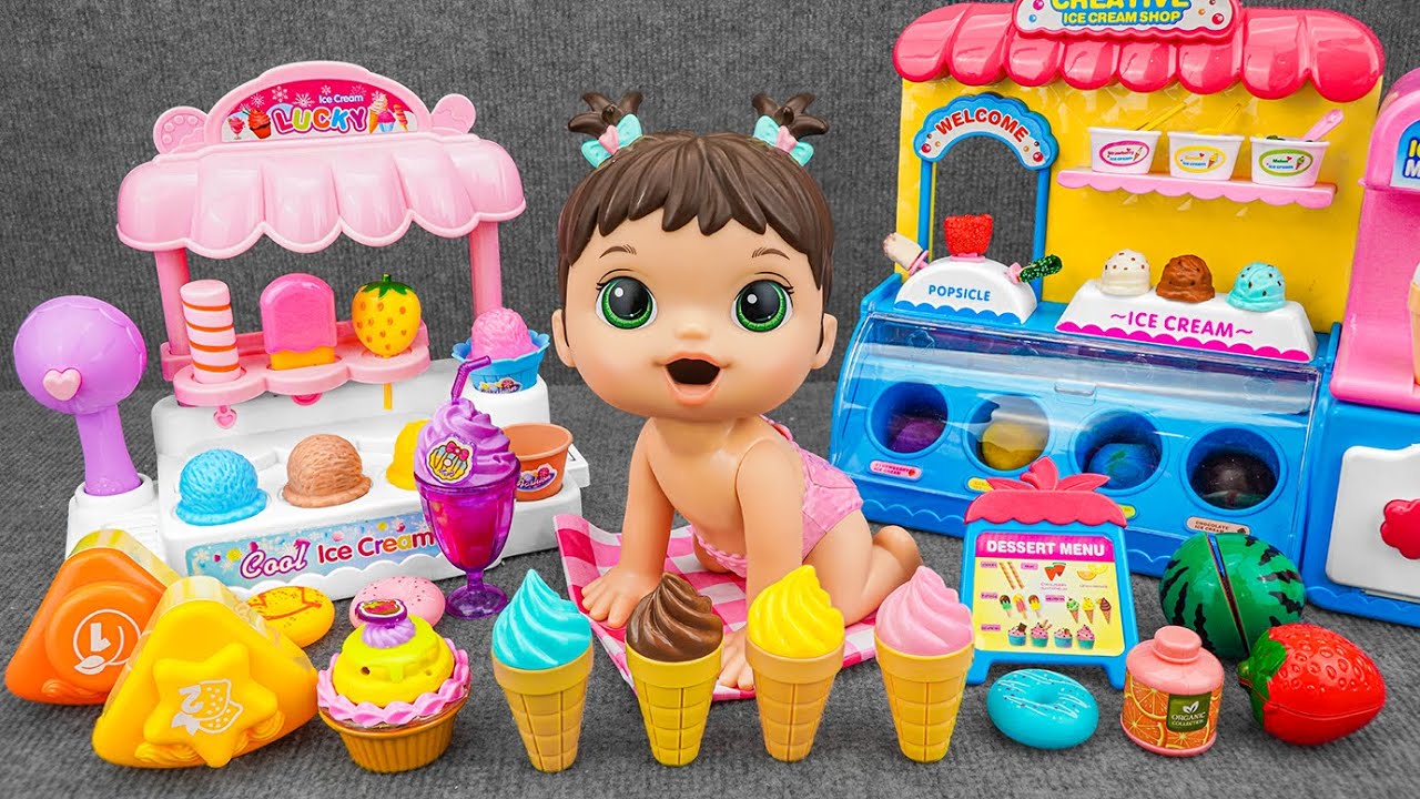 92 Minutes Satisfying with Unboxing Colorful Ice Cream Store Set, Cash ...