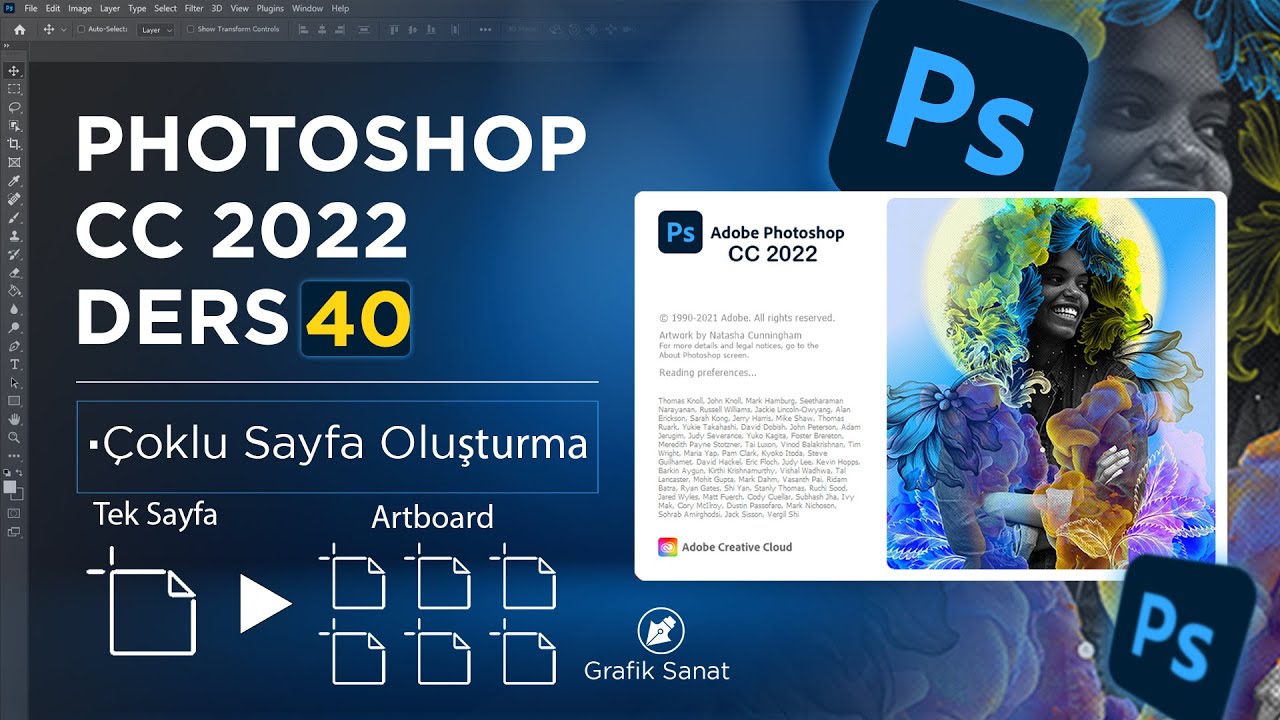 PHOTOSHOP CC 2022 DERSLERİ / Çoklu Sayfa oluşturma Artboard ders 40 ...