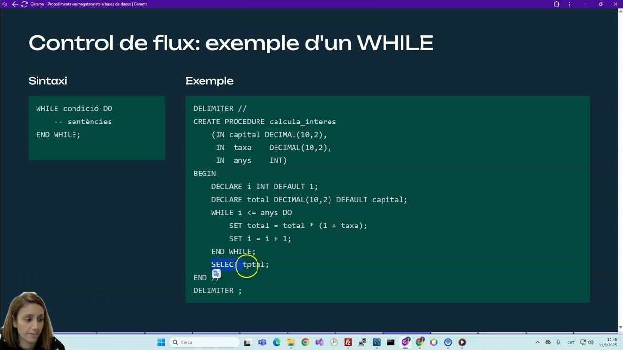 Procediments emmagatzemats - Estructura iterativa WHILE MySQL - YouTube