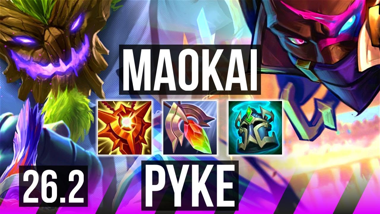 MAOKAI & Smolder vs PYKE & Aphelios (SUP) | 8k gold comeback | KR ...
