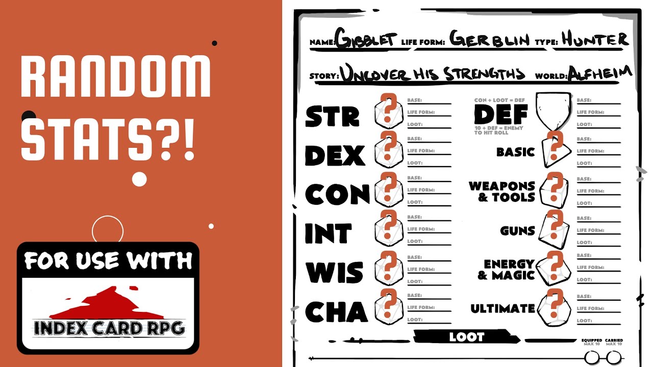 How to Roll Random Stats for ICRPG - YouTube