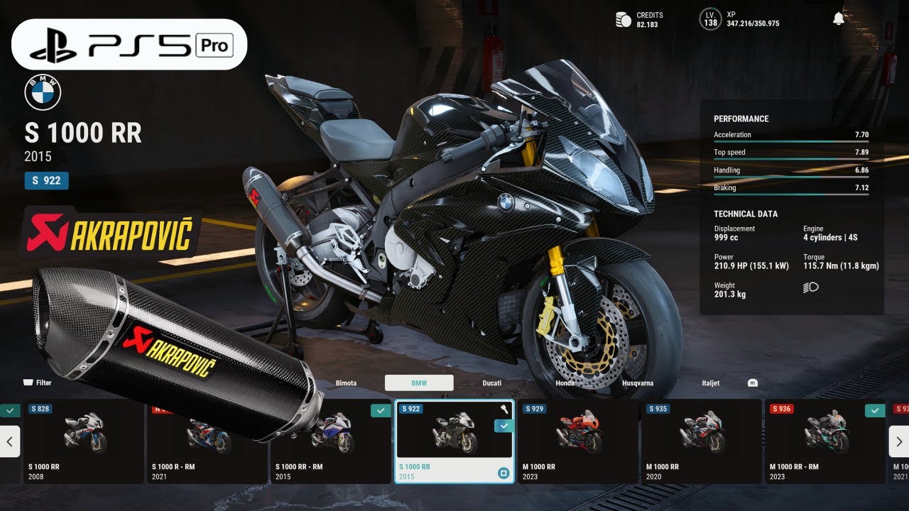 RIDE 5 | Customize Full Carbon BMW S1000RR Akrapovic Gameplay [4K PS5 ...