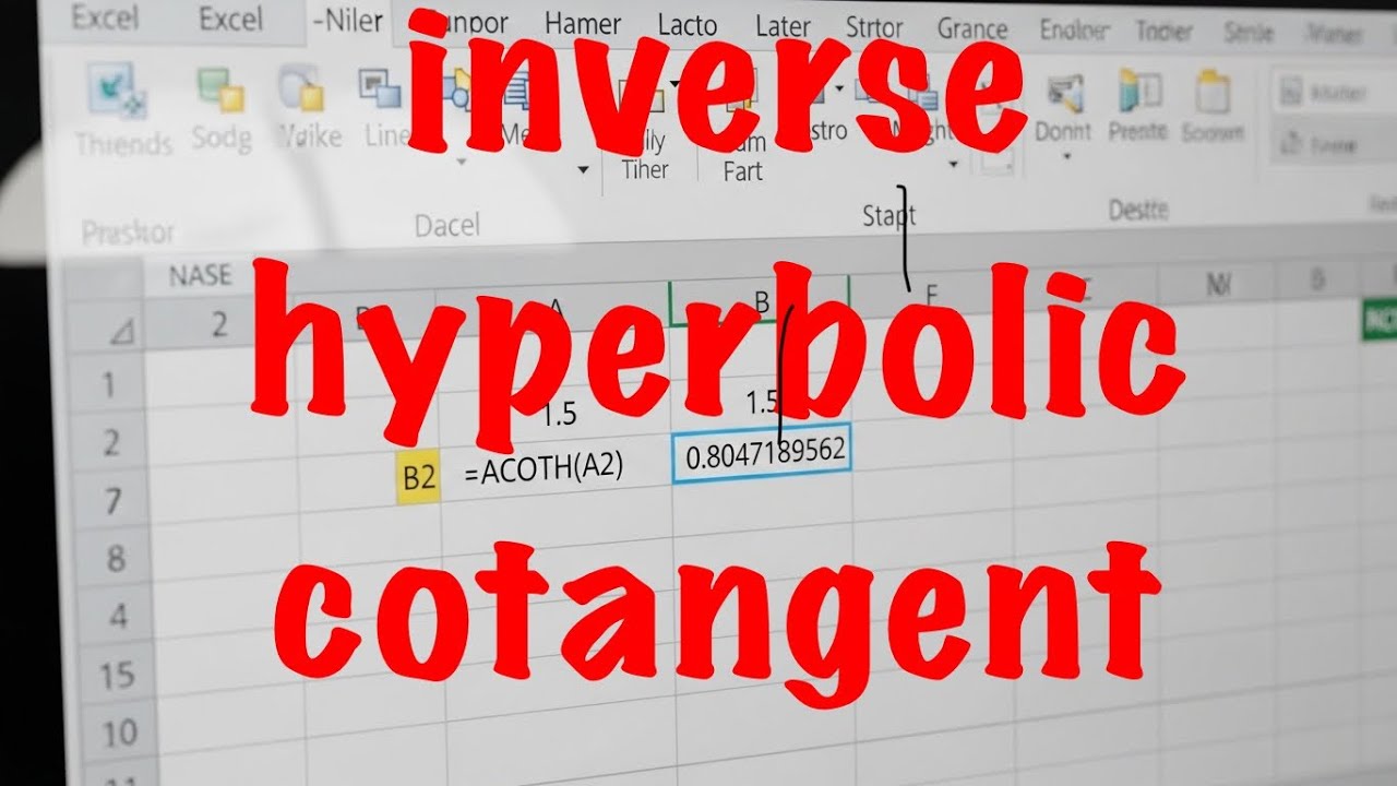 How to inverse hyperbolic cotangent? #excel - YouTube
